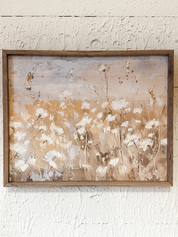 Abstract White Flower Field Print – The Rustic Barn