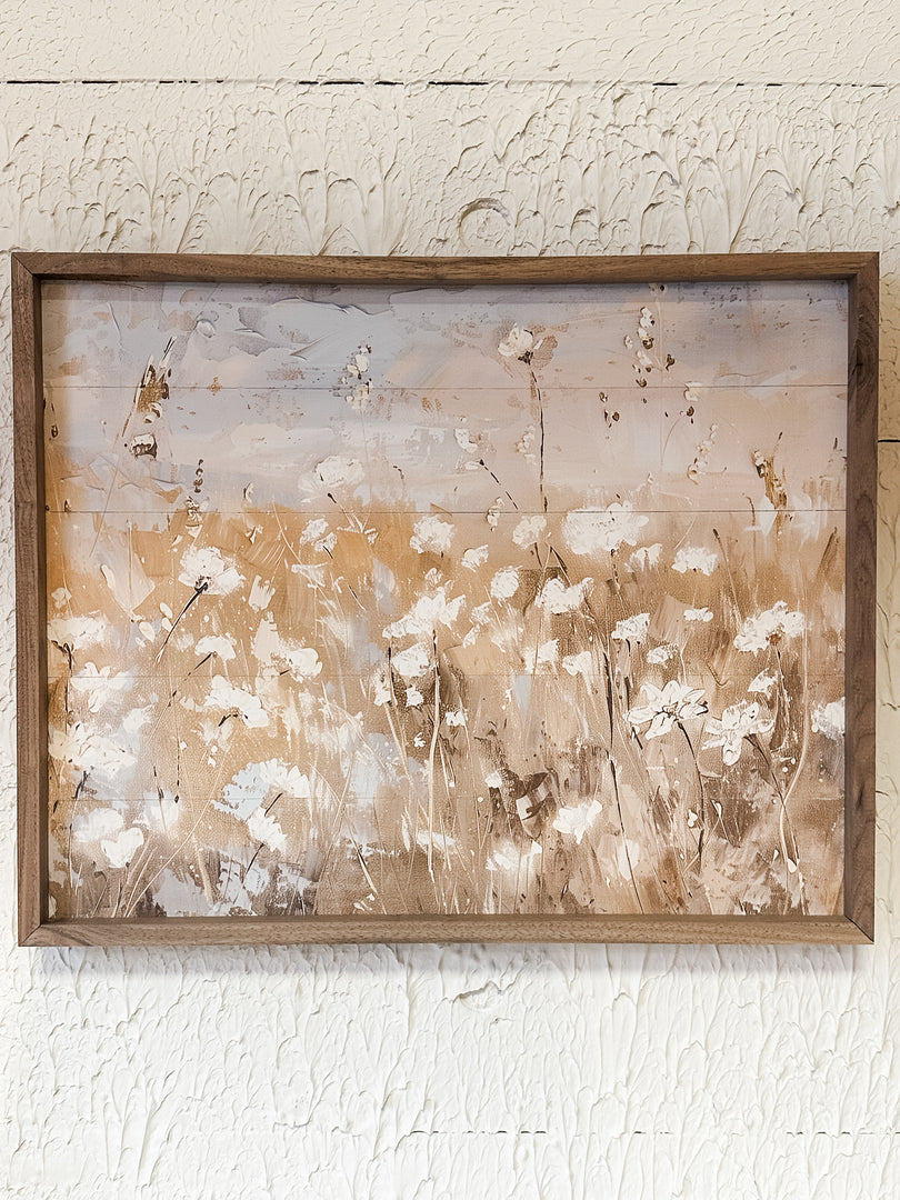 Abstract White Flower Field Print – The Rustic Barn