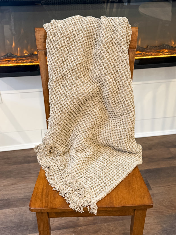 Cotton Waffle Weave Throw with Eyelash Fringe – The Rustic Barn