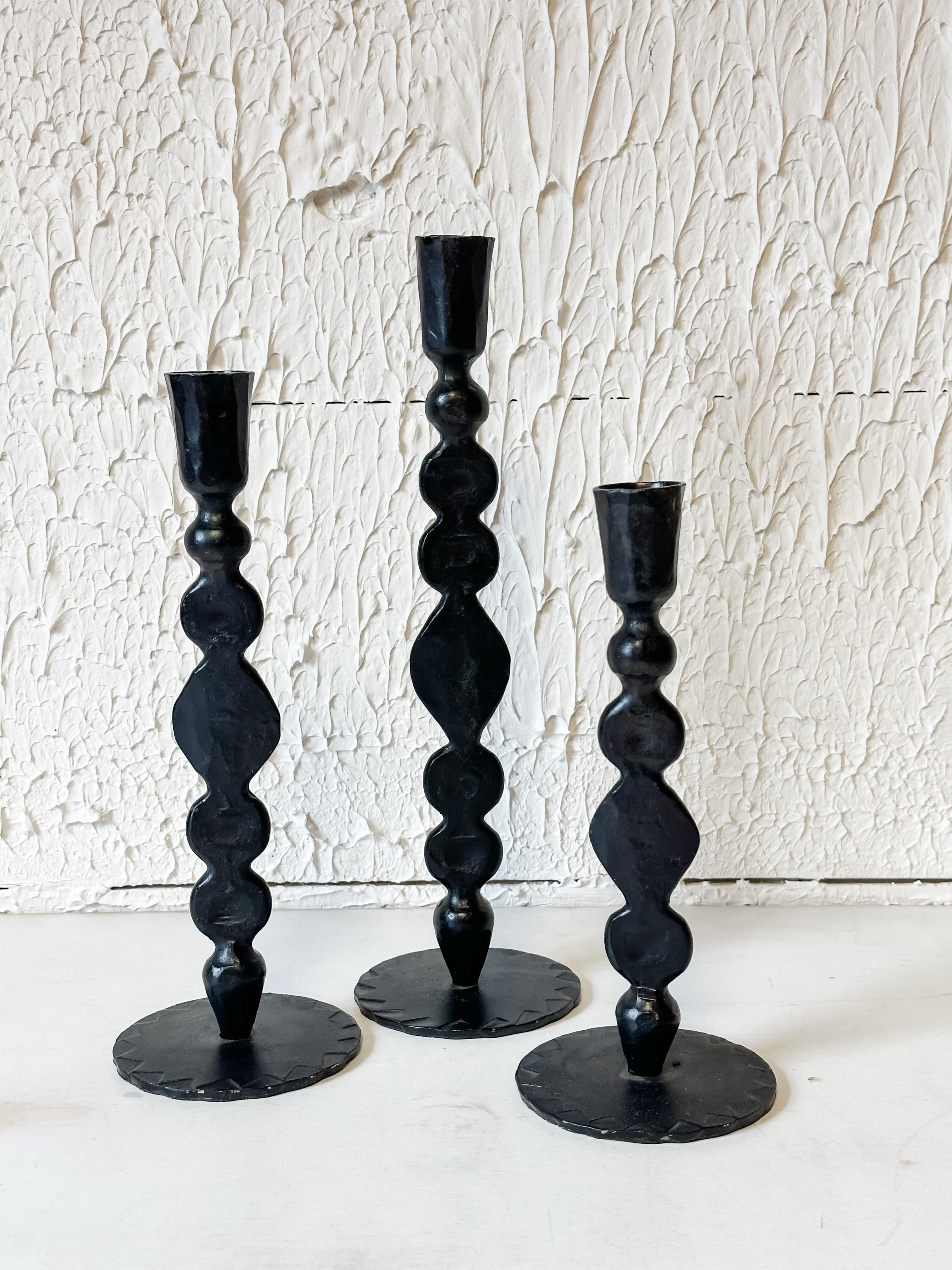 Forged Black Iron Taper Holders – The Rustic Barn