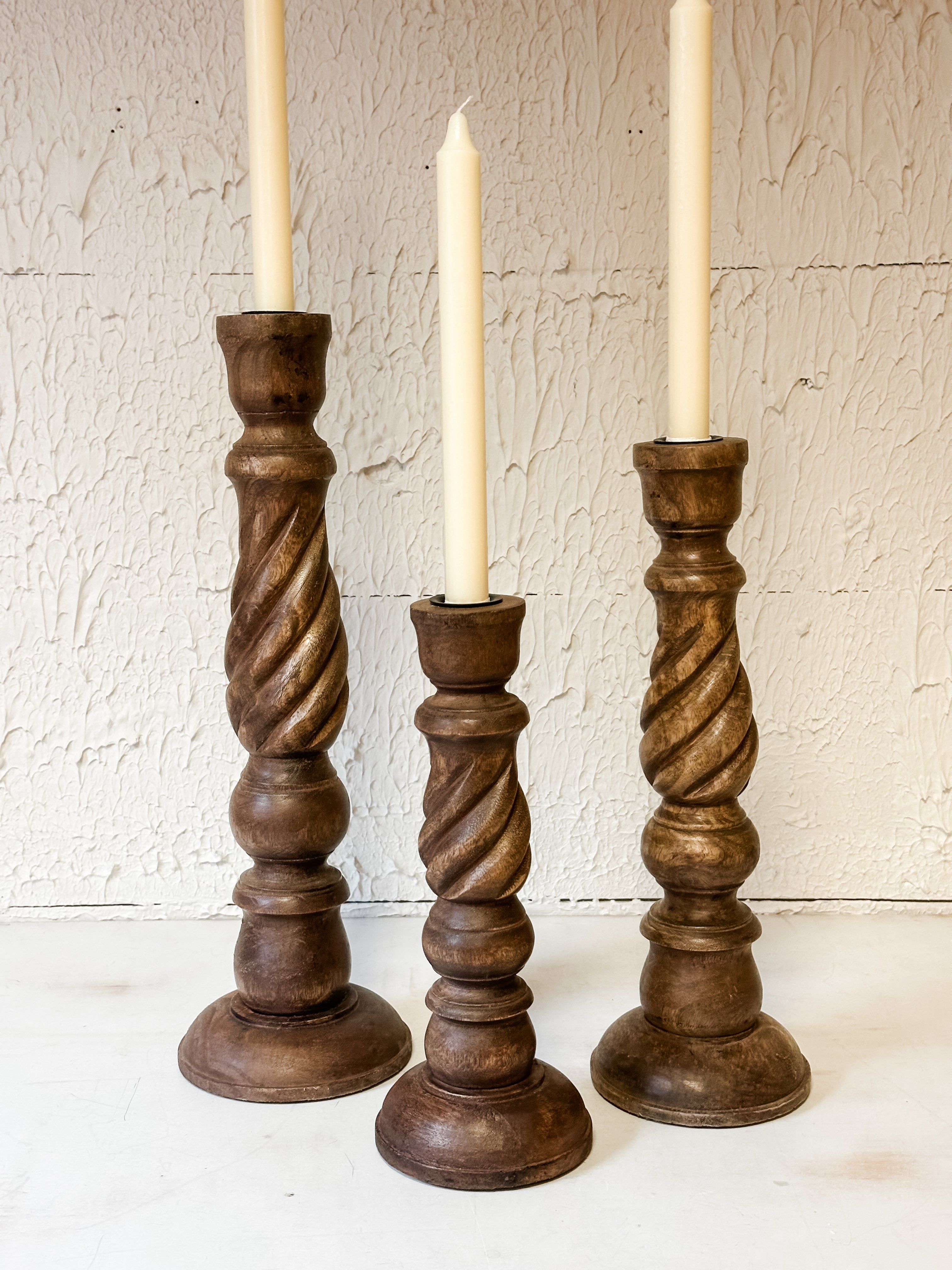 Twisted Wooden Candle Taper Holders – The Rustic Barn